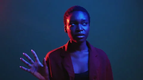 enough gesture stop talking annoyed woma... | Stock Video | Pond5