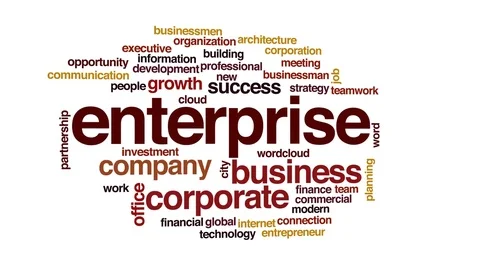 Enterprise animated word cloud, text des... | Stock Video | Pond5