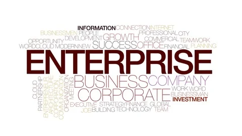 Enterprise animated word cloud, text des... | Stock Video | Pond5