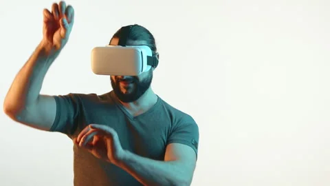 Enthralled Man Exploring a New World Thr... | Stock Video | Pond5