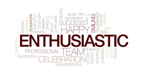 Enthusiastic animated word cloud, text d... | Stock Video | Pond5