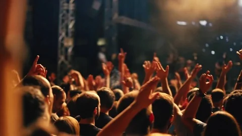 Enthusiastic front row crowd cheering ha... | Stock Video | Pond5