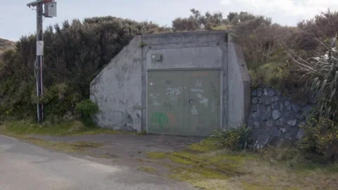 The entrance to a concrete bunker built ... | Stock Video | Pond5