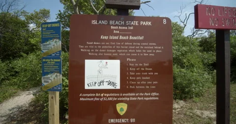 Entrance Sign to Island Beach State Park... | Stock Video | Pond5