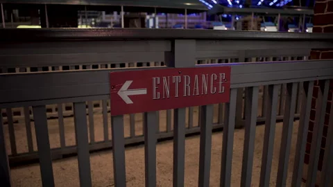 Entrance sign in line for carnival ride ... | Stock Video | Pond5