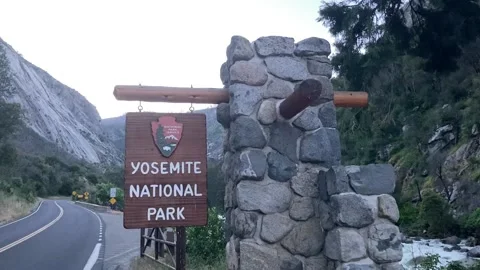 Entrance Sign to Yosemite National Park | Stock Video | Pond5