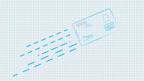 Envelope animation flying into screen ma... | Stock Video | Pond5