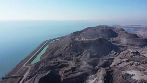 Environmental pollution. Slag mountain o... | Stock Video | Pond5