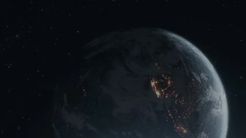 Epic aerial space animation of Earth’s... | Stock Video | Pond5