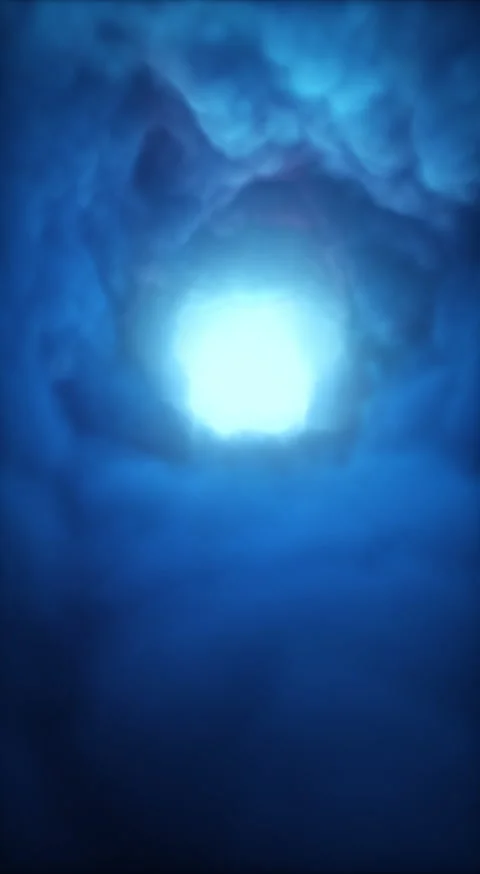 Epic Blue Cloud Tunnel and Vertical Cosm... | Stock Video | Pond5