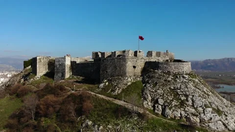 Epic castle of Rozafa with stone walls o... | Stock Video | Pond5