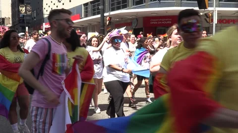 Epic crowds of people at Toronto gay pri... | Stock Video | Pond5