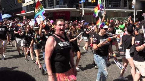 Epic crowds of people at Toronto gay pri... | Stock Video | Pond5