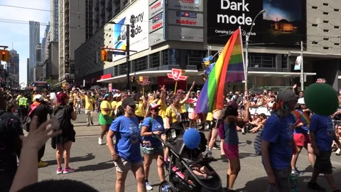 Epic crowds of people at Toronto gay pri... | Stock Video | Pond5