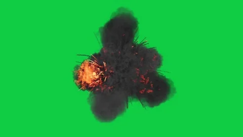 Epic explosion with fire and smoke on gr... | Stock Video | Pond5