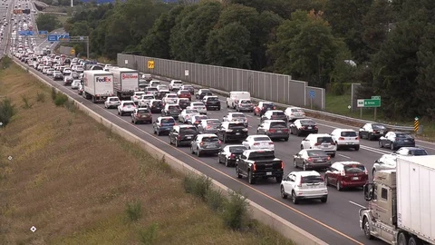 Epic highway traffic jam and gridlock ac... | Stock Video | Pond5