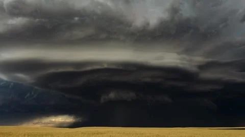 Epic thunderstorm moving clouds at night... | Stock Video | Pond5