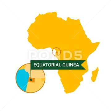 Equatorial Guinea on an Africa s map with word Equatorial Guinea on a ...
