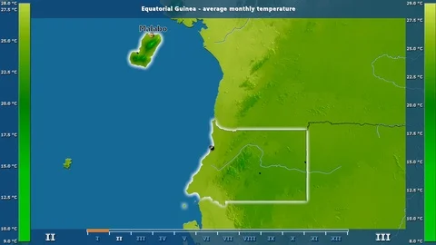 Equatorial Guinea - average temperature,... | Stock Video | Pond5