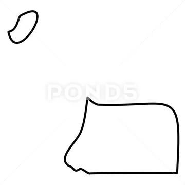 Equatorial Guinea - solid black outline border map of country area ...