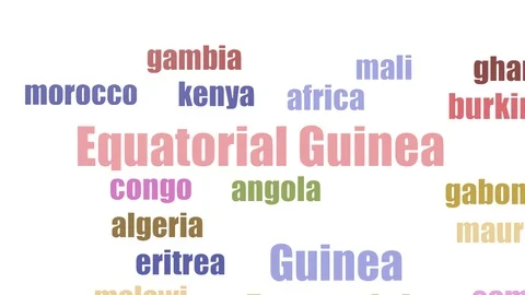 Equatorial Guinea Word Cloud Animated Is... | Stock Video | Pond5