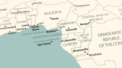 Equatorial Guinea on the world map. Smoo... | Stock Video | Pond5