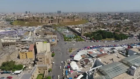 Erbil Citadel Iraq , drone shoot | Stock Video | Pond5
