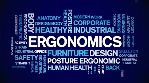 Ergonomics animated word cloud,animation... | Stock Video | Pond5