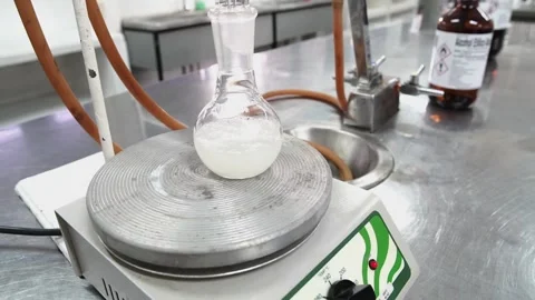 Erlenmeyer flask carrying out a chemical... | Stock Video | Pond5