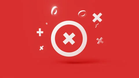 Error 3d icon on a simple red background... | Stock Video | Pond5