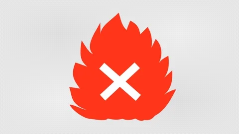 Error Check Mark on Flammable Fire Carto... | Stock Video | Pond5