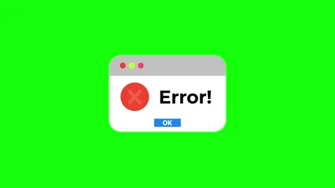 Error Message Pop up Animation on Green ... | Stock Video | Pond5