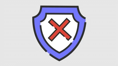 Error Sign on Shield Checkbox Animation ... | Stock Video | Pond5