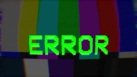 Error Text Pixel Glitch Loop Retro TV An... | Stock Video | Pond5