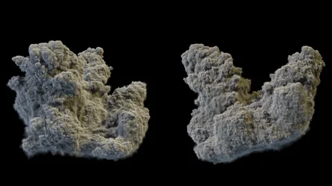 Eruption cloud gray smoke of volcano, de... | Stock Video | Pond5