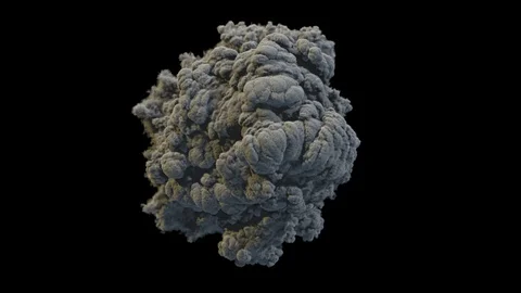 Eruption high detailed smoke of dense gr... | Stock Video | Pond5