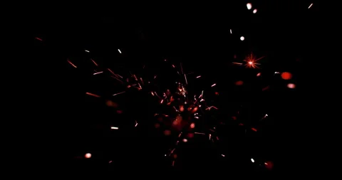 Eruption of lava particles and bokeh | Stock Video | Pond5