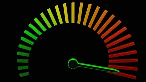 Escalation meter with black and green th... | Stock Video | Pond5
