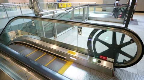 escalator in the Singapore's MRT. | Stock Video | Pond5
