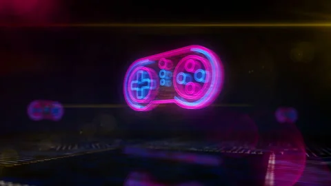 Esport and gaming fun symbol loopable 3d... | Stock Video | Pond5