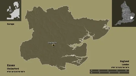 Essex location. England. Administrative ... | Stock Video | Pond5