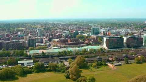 Establishing Aerial Shot of Reading Skyl... | Stock Video | Pond5