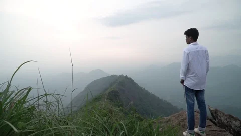 establishing landscape shot of mountain ... | Stock Video | Pond5