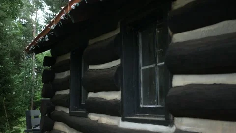 Establishing Shot of Cabin Windows in Fo... | Stock Video | Pond5