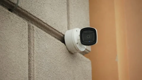 Establishing shot of city surveillance C... | Stock Video | Pond5