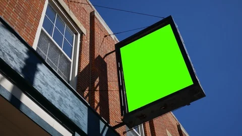 Establishing shot of a green screen sign... | Stock Video | Pond5