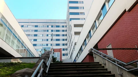 Establishing shot: Hospital building ent... | Stock Video | Pond5