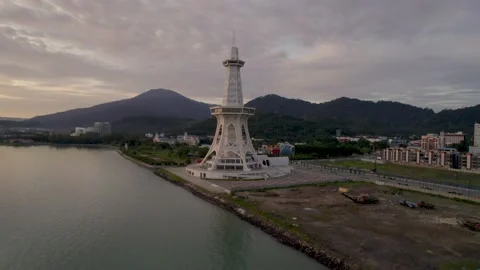 Establishing shot of Maha Tower on the s... | Stock Video | Pond5