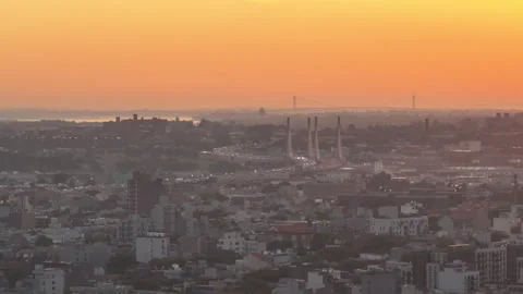 Establishing shot of Queens at sunrise | Stock Video | Pond5