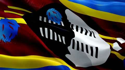 Eswatini waving flag. National 3d ‎Swa... | Stock Video | Pond5
